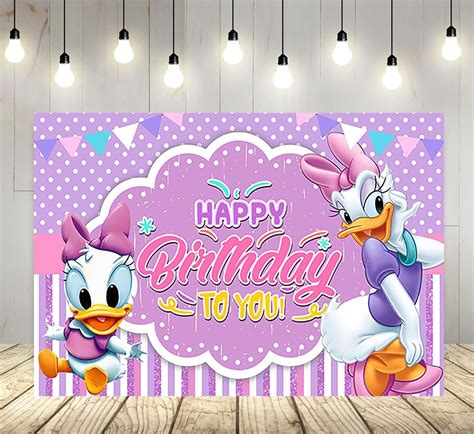 Amazon Basifoto Baby Daisy Duck Backdrop For Birthday Party