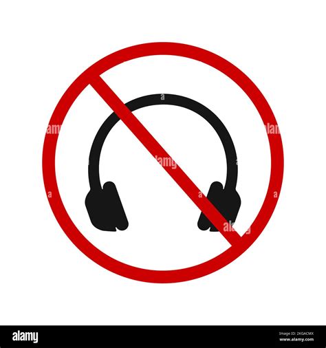 No Headphones Allowed Icon Earphones Prohibited Label Headphones