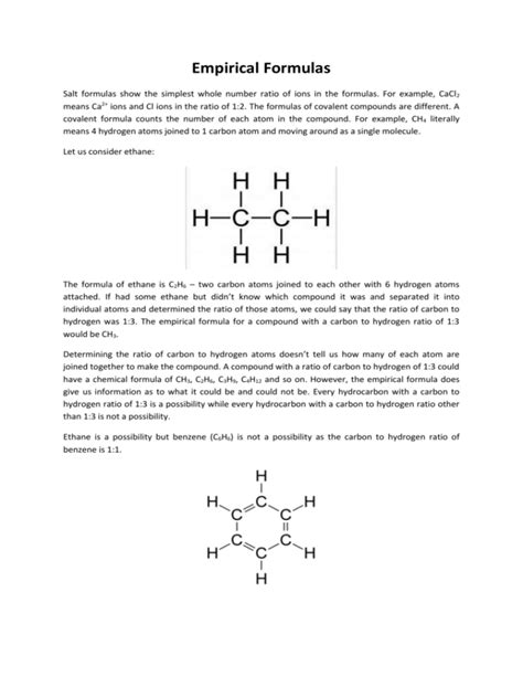 Empirical Formulas