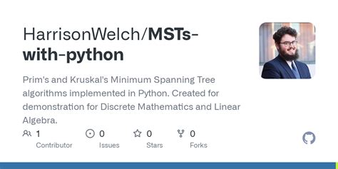 github harrisonwelch msts with python prim s and kruskal s minimum spanning tree algorithms