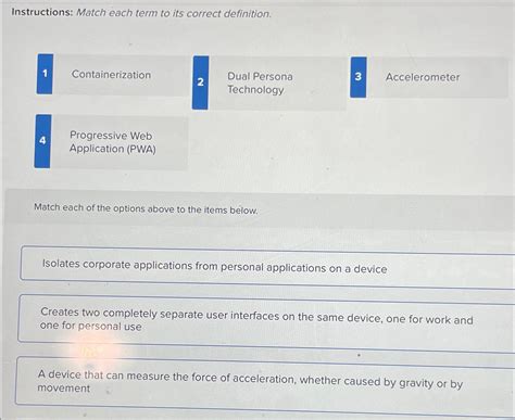 Solved Instructions Match Each Term To Its Correct Chegg