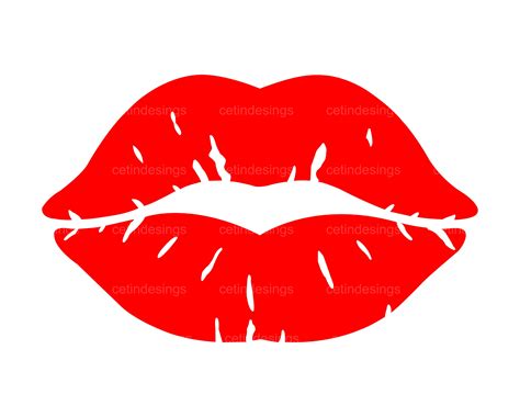 RED LIPS PNG Svg Clipart Vector Kiss Svg Etsy