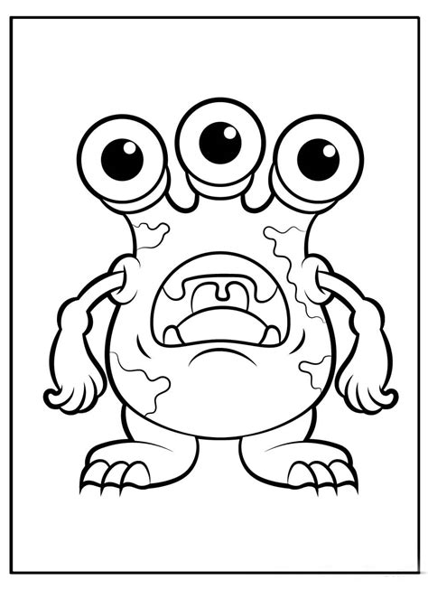 Monstro Básico para colorir imprimir e desenhar Colorir Me
