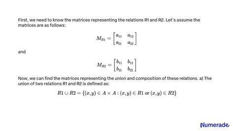 solved let r1 and r2 be relations on a set a represented by the matrices mr1 and mr2