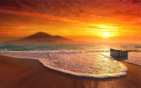 1080023 Sunlight Landscape Sunset Sea Bay Water Rock Nature