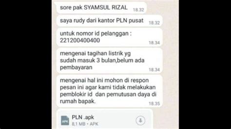 Waspada Penipuan Online Lewat WA Whatsapp Mengatasnamakan PLN Kirim