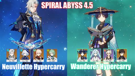 C1 Neuvillette Hypercarry C0 Wanderer Hypercarry Spiral Abyss 4 5