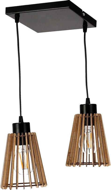 Led One Lampa Wisząca Zwis Żyrandol Sufitowa Loft Drewno 2