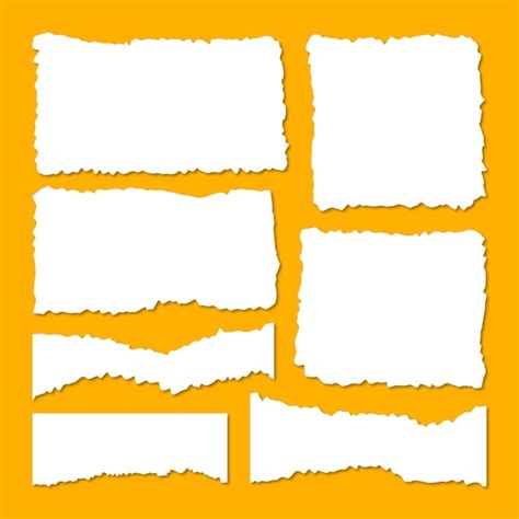 Conjunto De Vectores De Papel Blanco Rasgado Vector Premium