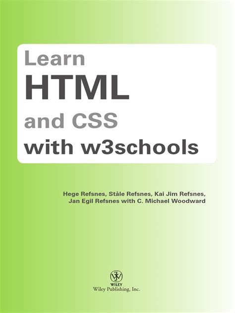 [wiley] learn html and css [w3schools] pdf