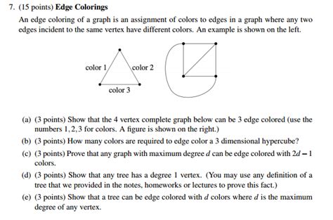 solved 7 15 points edge colorings an edge coloring of a