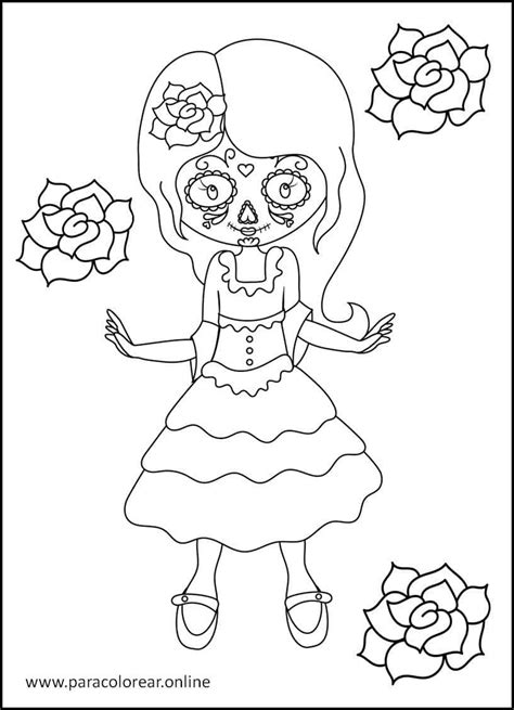 Los Mejores Dibujos de Día de Muertos para Colorear Imprimir y Pintar