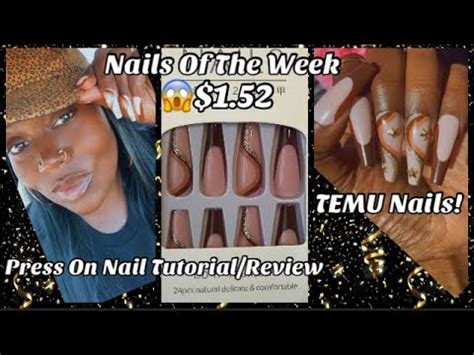 Press On Nail Tutorial Temu Press On Nails Temu Nail Review How