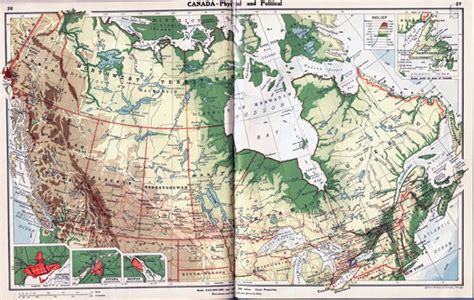 Large Detailed Old Physical And Political Map Of Canada Vidiani