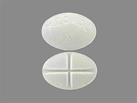 Pill Finder Medrol White Elliptical Oval Medicine