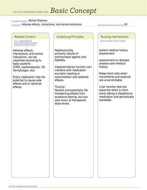 Basic Concept Ati Active Learning Templates Basic Concept Student