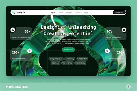 Designist Creative Portfolio Hero Section Figma Template Design