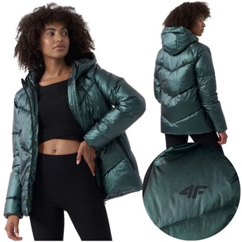 KURTKA ZIMOWA DAMSKA PUFFER 4F PUCHOWA PIKOWANA Z KAPTUREM 14463537250