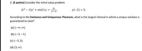 solved 2 5 points consider the initial value problem