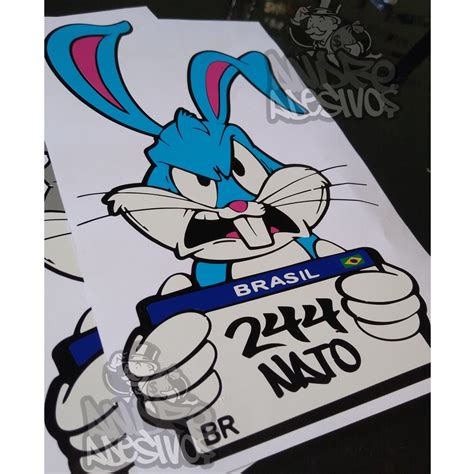 ADESIVO ORIGINAL COELHO 244 SEGURANDO PLACA PERNALONGA 244 ADESIVO