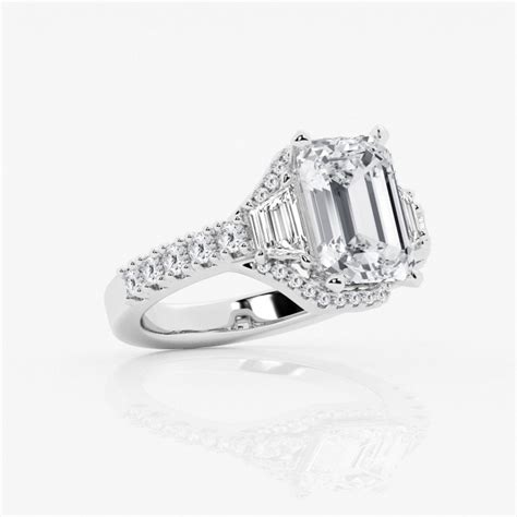 Badgley Mischka Near Colorless 4 1 3 Ctw Emerald Lab Grown Diamond