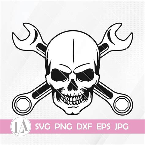 Skull Mechanic Svg Wrenches Svg Mechanic Svg Mechanic Skull Svg