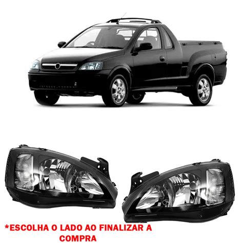 Farol Corsa Montana 2008 2012 Pisca Liso Máscara Negra