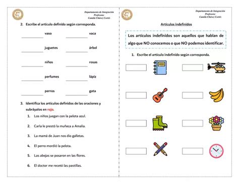 Gu A Art Culos Definidos E Indefinidos Profe Social