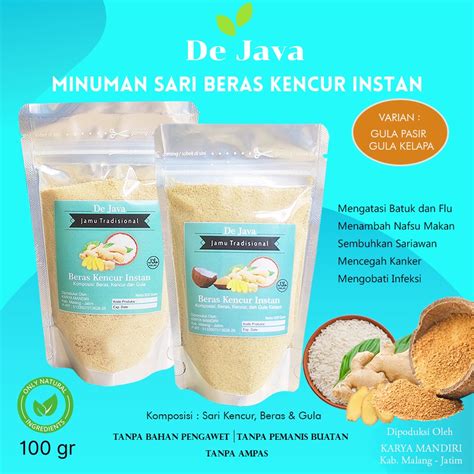 Jual Beras Kencur Instan Dejava Beras Kencur Bubuk Minuman Jamu