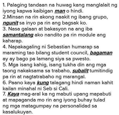 Gamitin Sa Makabuluhang Pangungusap Ang Mga Sumusunod Na Brainly Ph