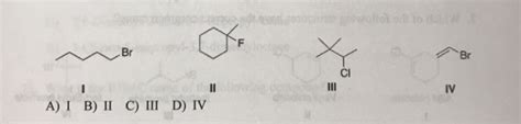 Solved Which Of The Following Alkyl Halides Is A Primary Chegg