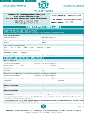 Remplissable En Ligne Noumea Actes D Urbanisme Ville De Noum A Noumea