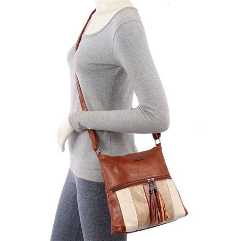 Bolsa Feminina Couro Transversal Multicolor alça transversal