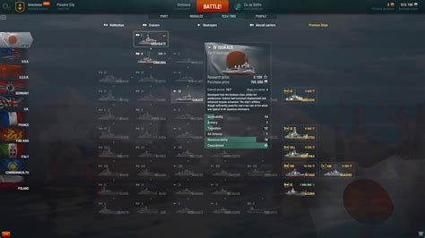 Tech Tree World Of Warships Interface In Game