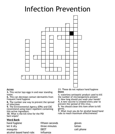Infection Prevention Crossword Wordmint