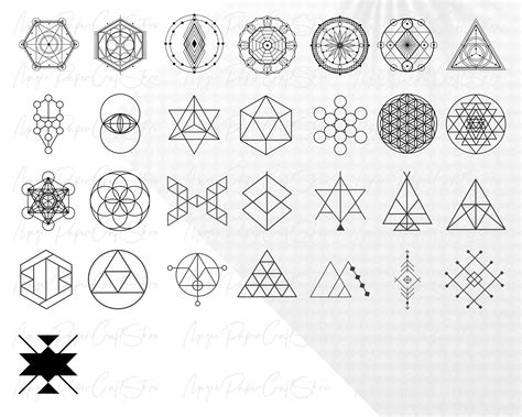 Sacred Geometry Svg Bundle Geometric Svg Tattoo Svg Etsy Australia