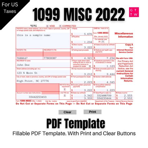 1099 Misc Form 2022 Printable Free