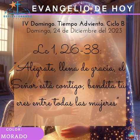 Moniciones IV Domingo Tiempo De ADVIENTO Ciclo B 24 De Diciembre