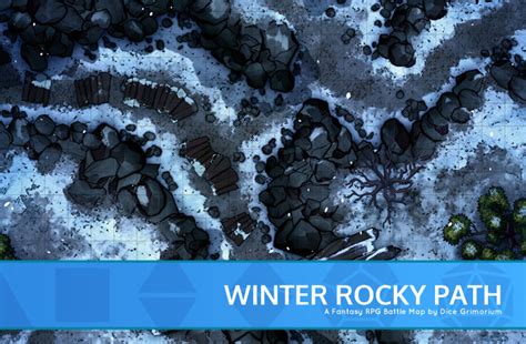 Winter Rocky Path D D Map For Roll20 And Tabletop Dice Grimorium