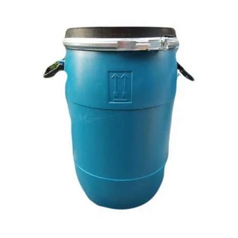 Blue Cylindrical Adhessive Plastic HDPE Drums Capacity 50 Kg For