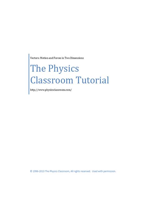 physics classroom tutorial 03 vectors motion forces in 2d 1 pdf euclidean vector force