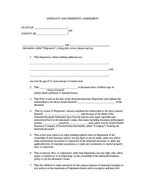 Fillable Online Shipltc Affidavit And Indemnity Agreement Doc Shipltc