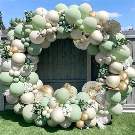 Kit Arche Ballon Vert Et Or Guirlande Ballons Anniversaire Vert Olive