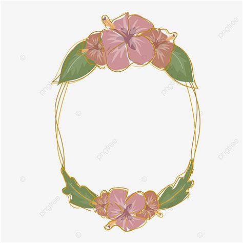 Golden Floral Border Vector Hd PNG Images Pink Golden Floral Border