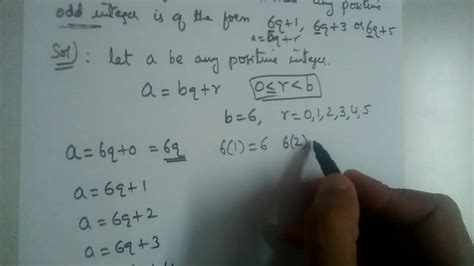 show that any positive odd integer is of the form 6q 1 6q 3 or 6q 5 youtube