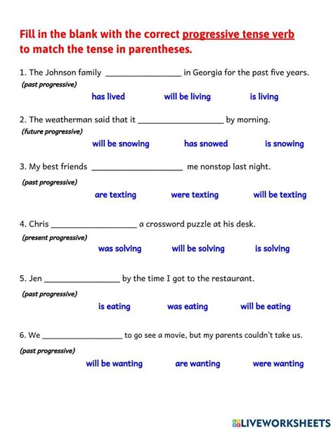 Using The Present Progressive Verbs Present Activities Worksheet