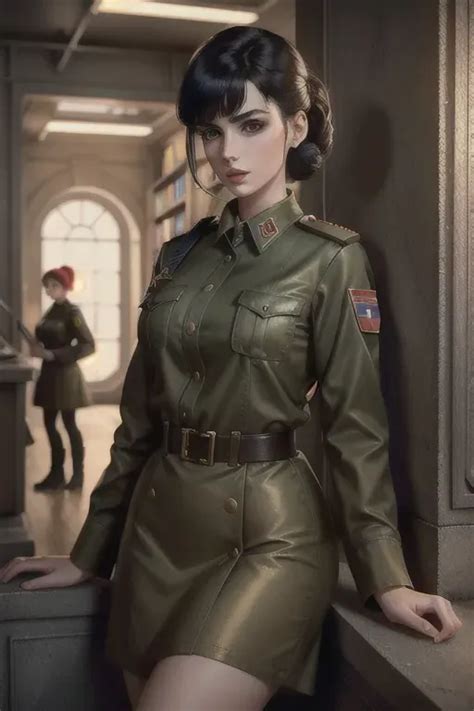 Dopamine Girl A Photograph Of Lisa Wearing Soviet Uniform Leaning