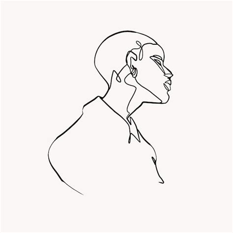 Dibujo De L Nea Continua De Cara De Mujer Retrato De Mujer M Nimo