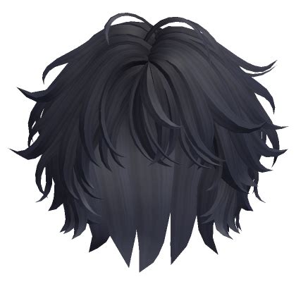 Long Length Messy Hair Blue Black Roblox