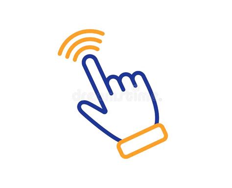Hand And Cursor Pointer Line Icons Clicking Finger Cursor Arrow Icon